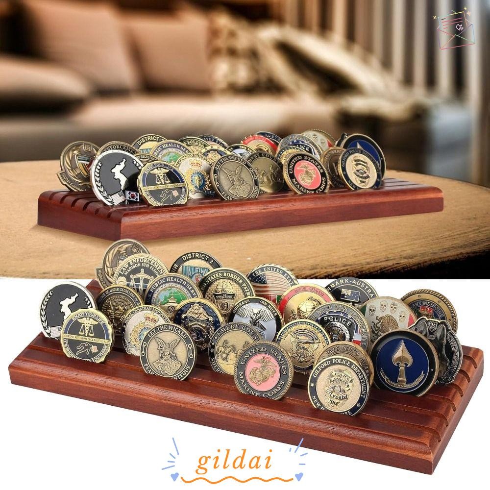 GILDAI Coin Display Stand, Rectangular 6 Rows Challenge Coin Display ...