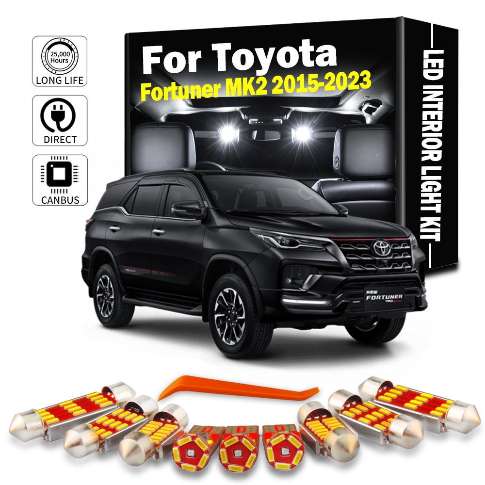 8Pcs Interior LED For Toyota Fortuner MK2 2015 2016 2017 2018-2023 ...