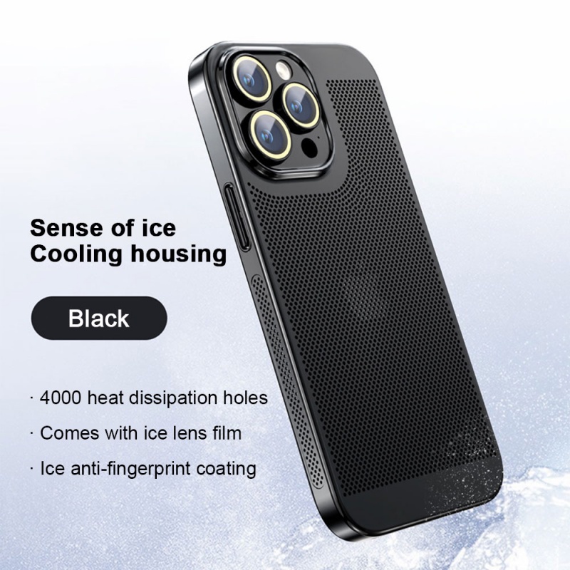 Black Purple Heat dissipation Phone case iPhone 15 7 8 14 Plus X XS XR ...