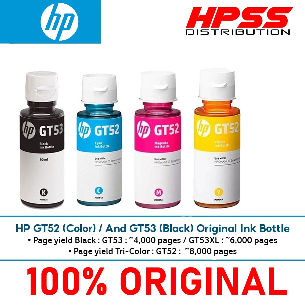 HP GT53XL GT52 GT53XL ORIGINAL INK BOTTLE FOR GT5810 , GT5820 , HP 315 ...