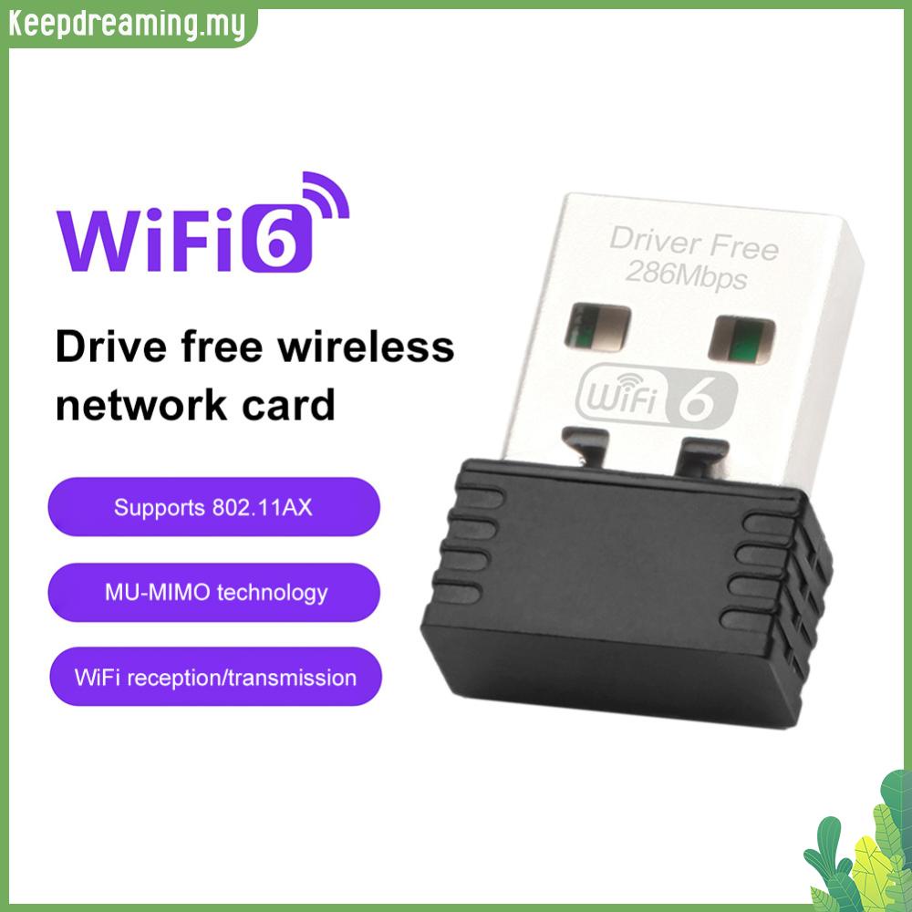 keepdreaming WIFI6 USB WIFI Network Card 286.8Mbps 2.4GHz Wireless External Receiver 802.11b/g/n ...
