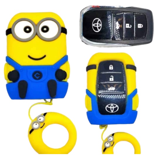 Cartoon Minions key cover for TOYOTA New Kijang Innova Zenix /Fortuner ...