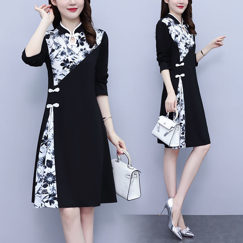 Spring Autumn Plus Size Women's Clothing Ethnic Style Stand-Up Collar ...