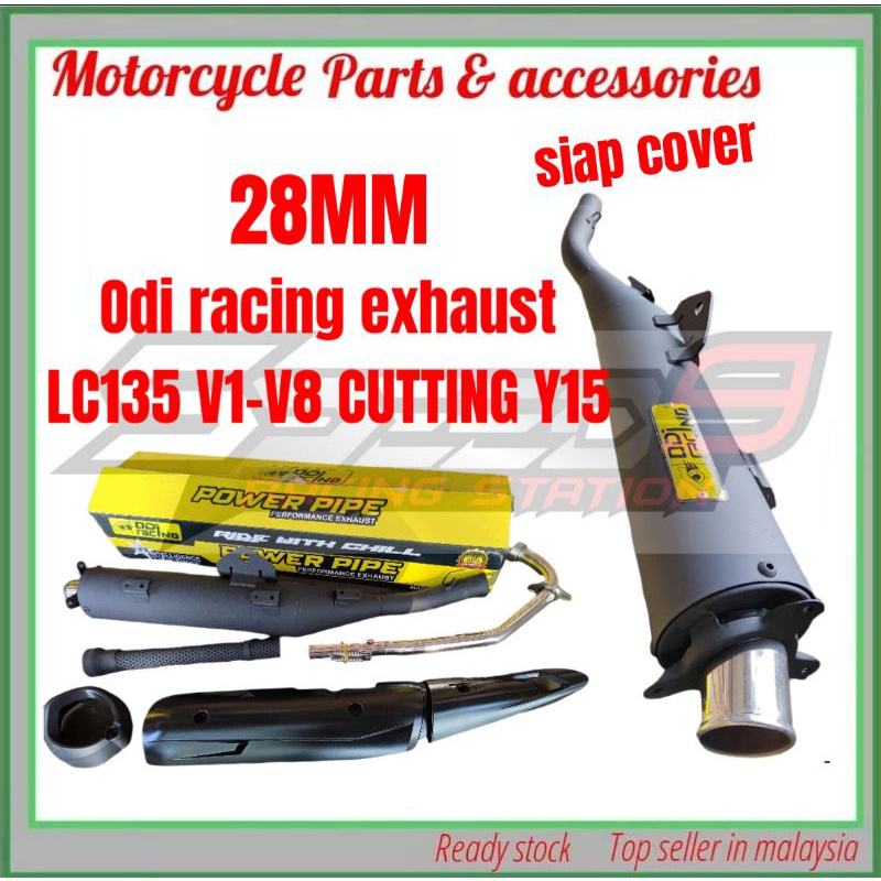 28mm odi racing exhaust Y15 v1 v2 LC135 V1-V8 cutting with cover exhaust y15 ekzos exzos ...