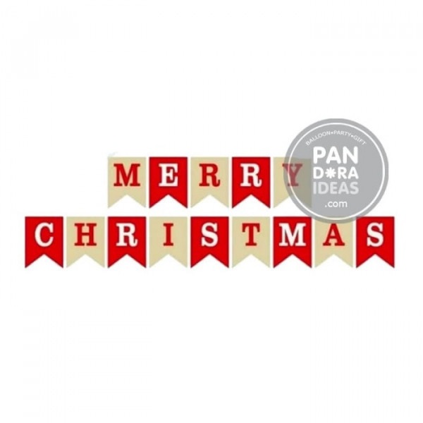 Red Gold Christmas Banner Christmas Paper Bunting | Shopee Malaysia
