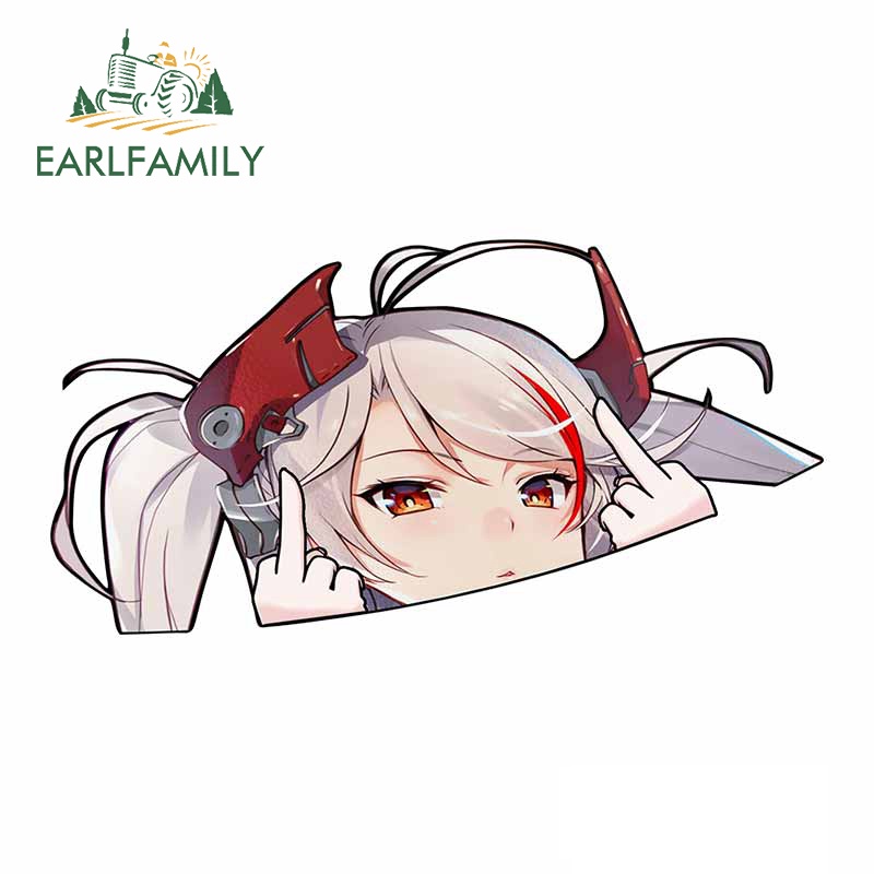 EARLFAMILY Prinz Eugen Azur Lane Peeker Car Sticker Big Head Anime ...