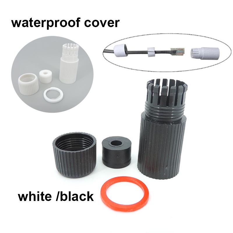 White black RJ45 Waterproof Connector Cap protector Cover For Outdoor ...