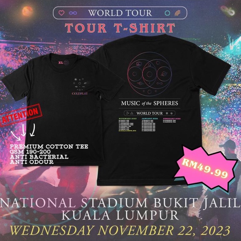 Coldplay Official Merchandise Tour Shirt Men Wear Women Unisex Street ...
