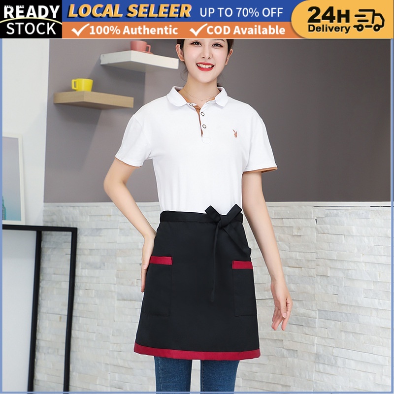 Universal separuh panjang Apron Unisex Kitchen Cooking Waiter Apron ...