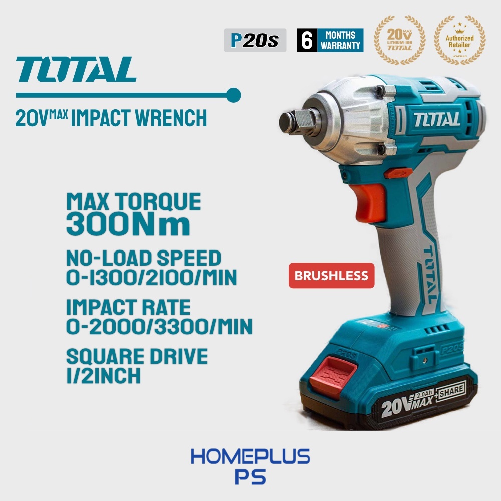Homeplus Total TIWLI2001 Li-ion 20V 300Nm Brushless Motor Cordless ...