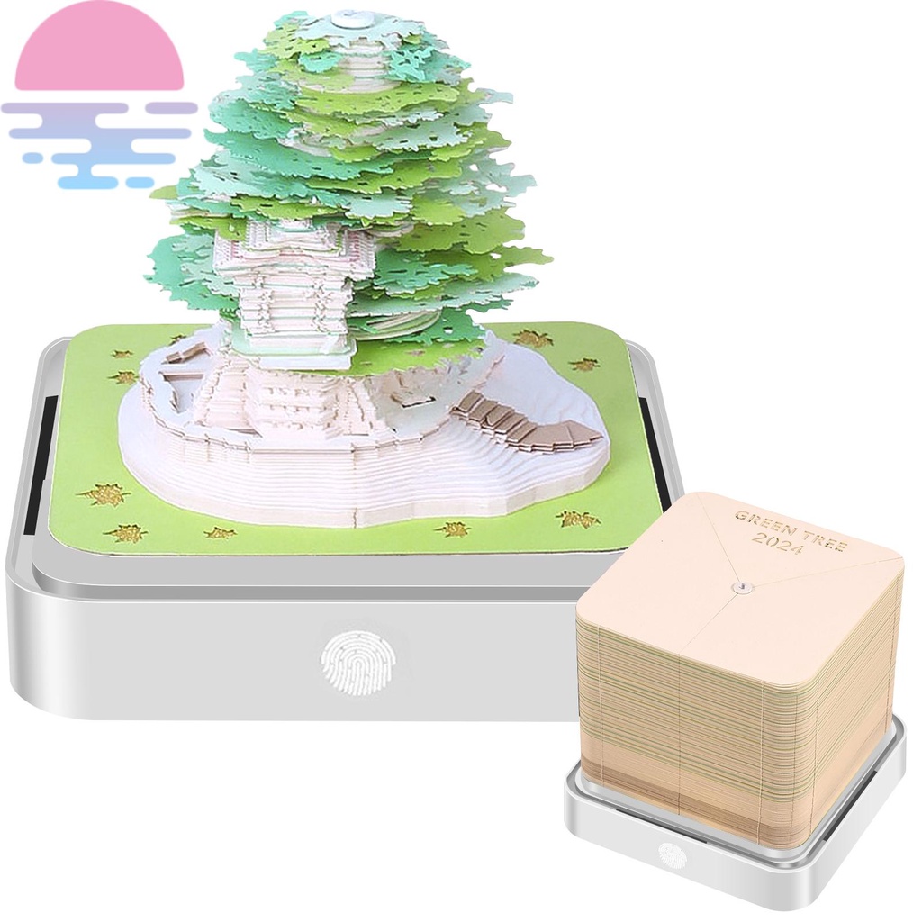 3D Desk Calendar Creative Calendar Memo Pad with LED Light Tear-Away 3D ...