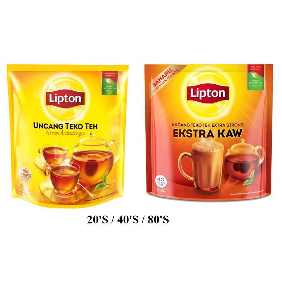Lipton Tea Bag / Yellow Label Tea (Biasa / Ekstra Kaw) 20/40/80 Pot ...