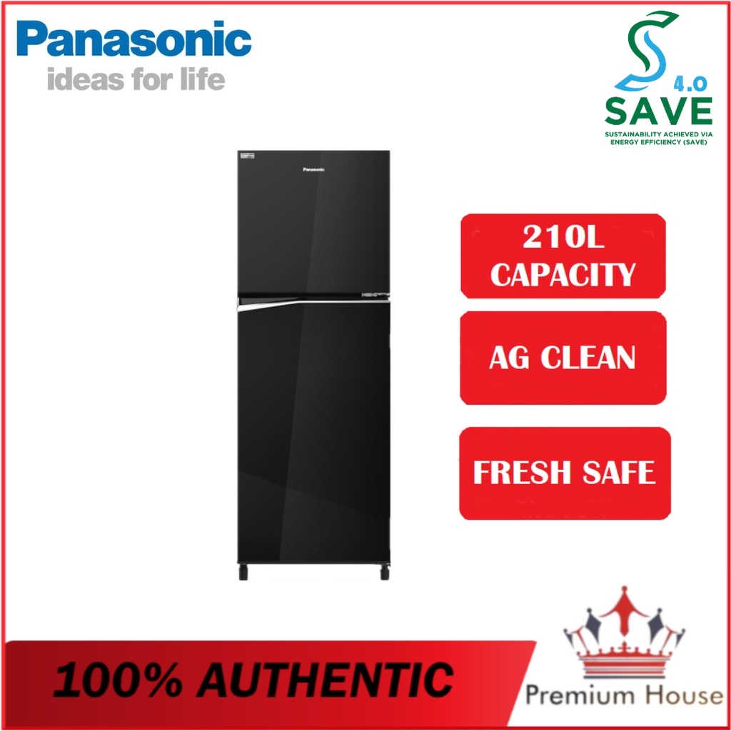 PANASONIC 210L ECONAVI INVERTER 2 DOOR TOP FREEZER FRIDGE NR-BB211PK ...