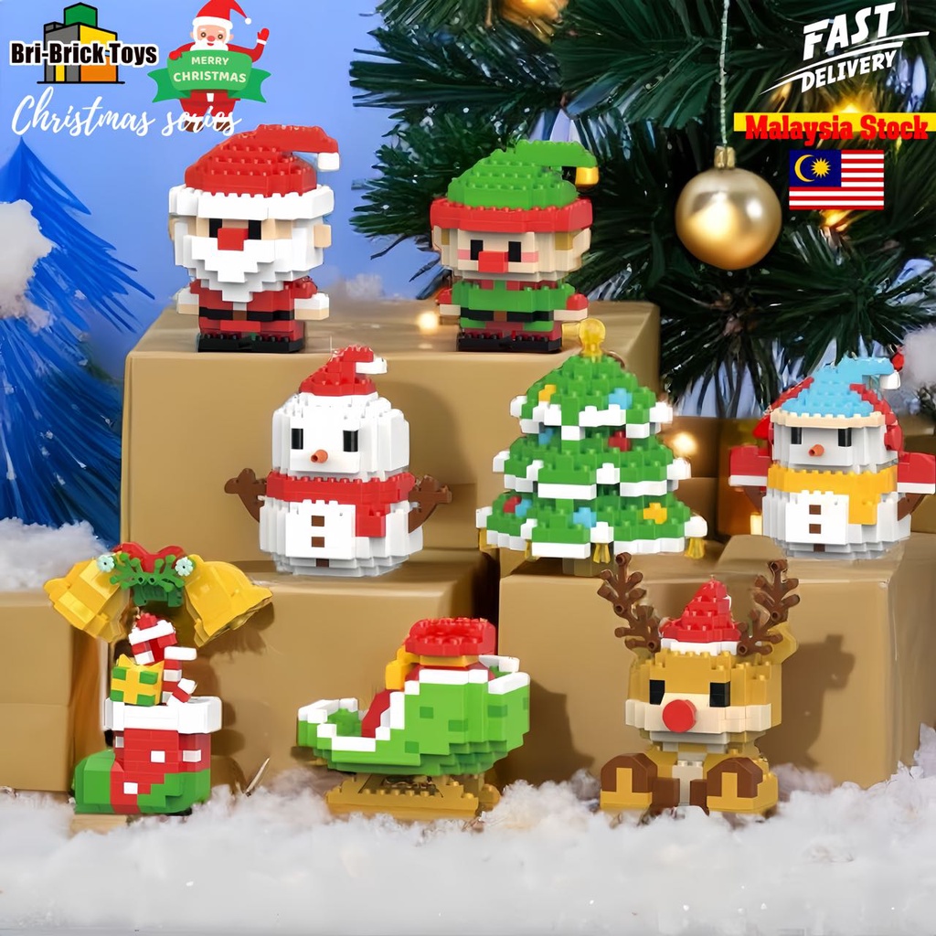 Bri-Brick Toys Christmas Mini Cartoon Block Cute Gift Decoration ...