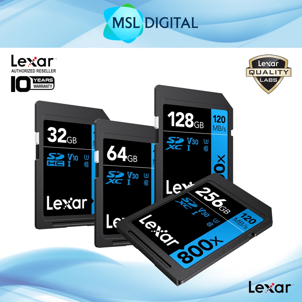 Lexar® 32GB /64GB /128GB / 256GB High-Performance 800x SDHC™/SDXC™ UHS ...