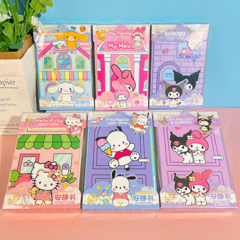 Sanrio Kuromi My Melody Sticker Book Kawaii Cinnamoroll Quiet Book ...