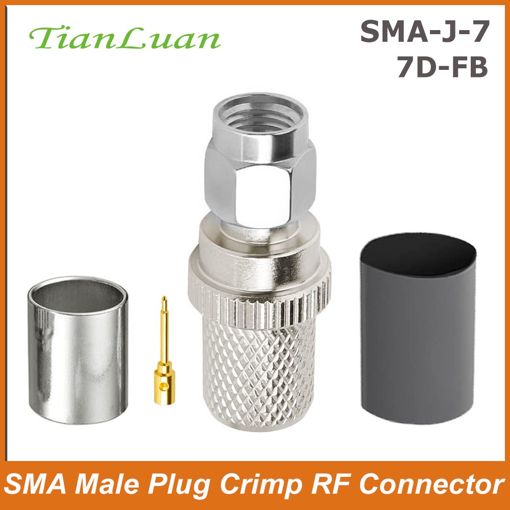 SMA Male Crimp Connector 7D-FB 50ohm 50-7 Straight RF Connectors ...