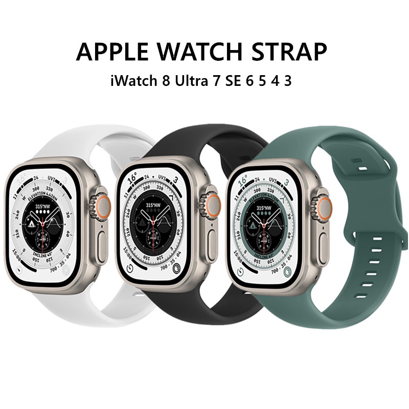 Solid Color Soft Silicone Watchband for A-pple Watch Series Ultra 8 7 6 ...