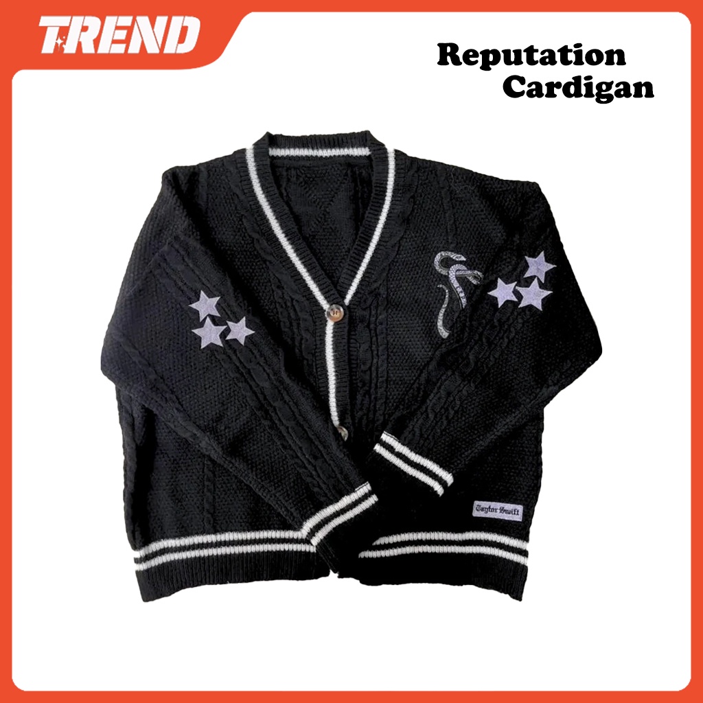 【High-Quality】Taylor Swift Reputation Cardigan Snake Embroiled Sweater ...