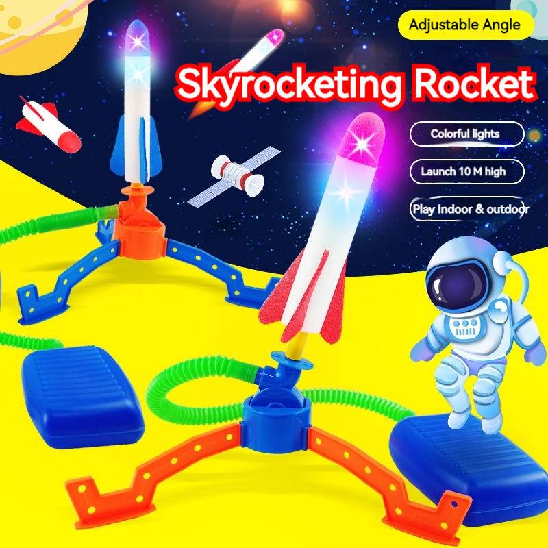 LED Skyrocket Flying Blaster Rocket Launcher Air Rocket for Kids Toys ...