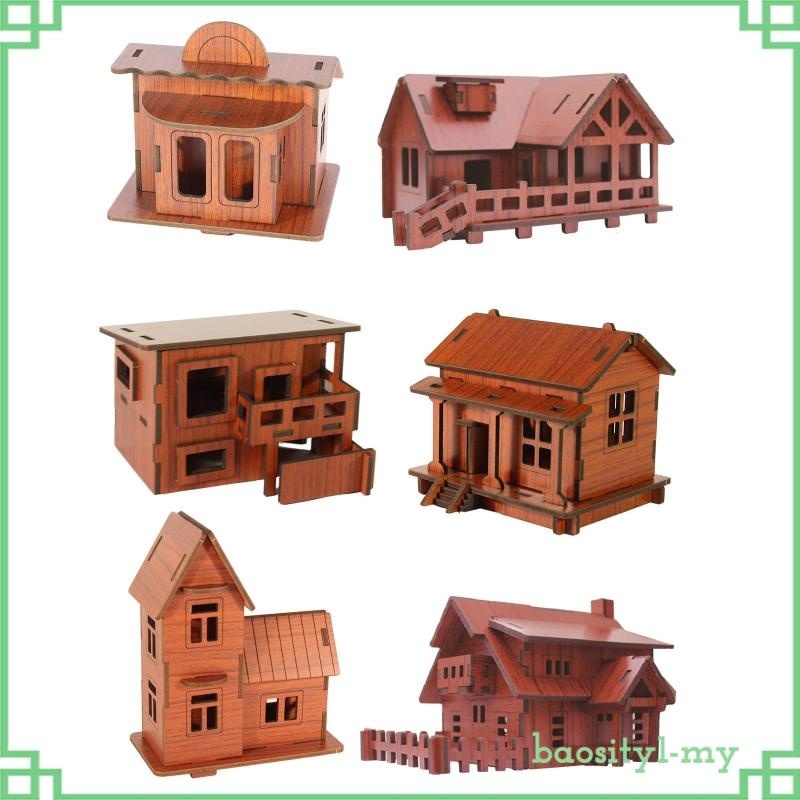 [BaositybfMY] 3D Puzzle Architecture Wooden House Model Kits Creative ...