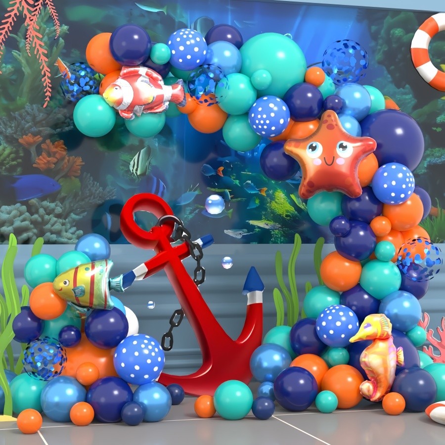 76pcs Starfish Seahorse Sea Animal Theme Balloon Set with Starfish ...