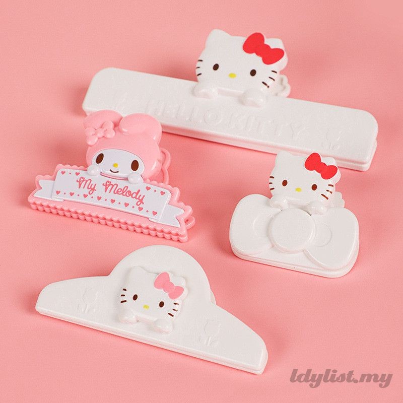 ღ Sanrio Melody Hello Kitty Storage Food Sealing Clips Sealer Clamp ...