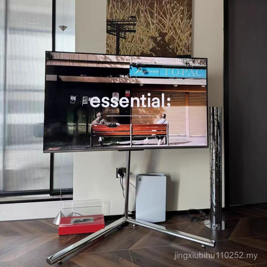 Movable TV Bracket Cart Floor-standing Silver Wing Hanger with Wheels ...