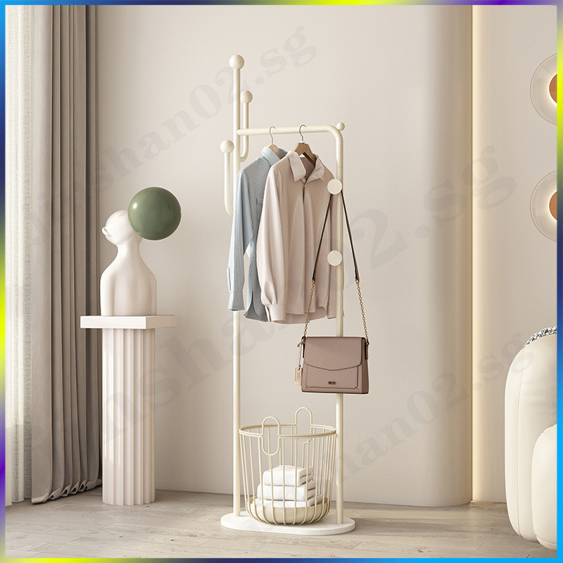 Clothes rack cream wind marble floor bedroom hanging rack home hotel B ...
