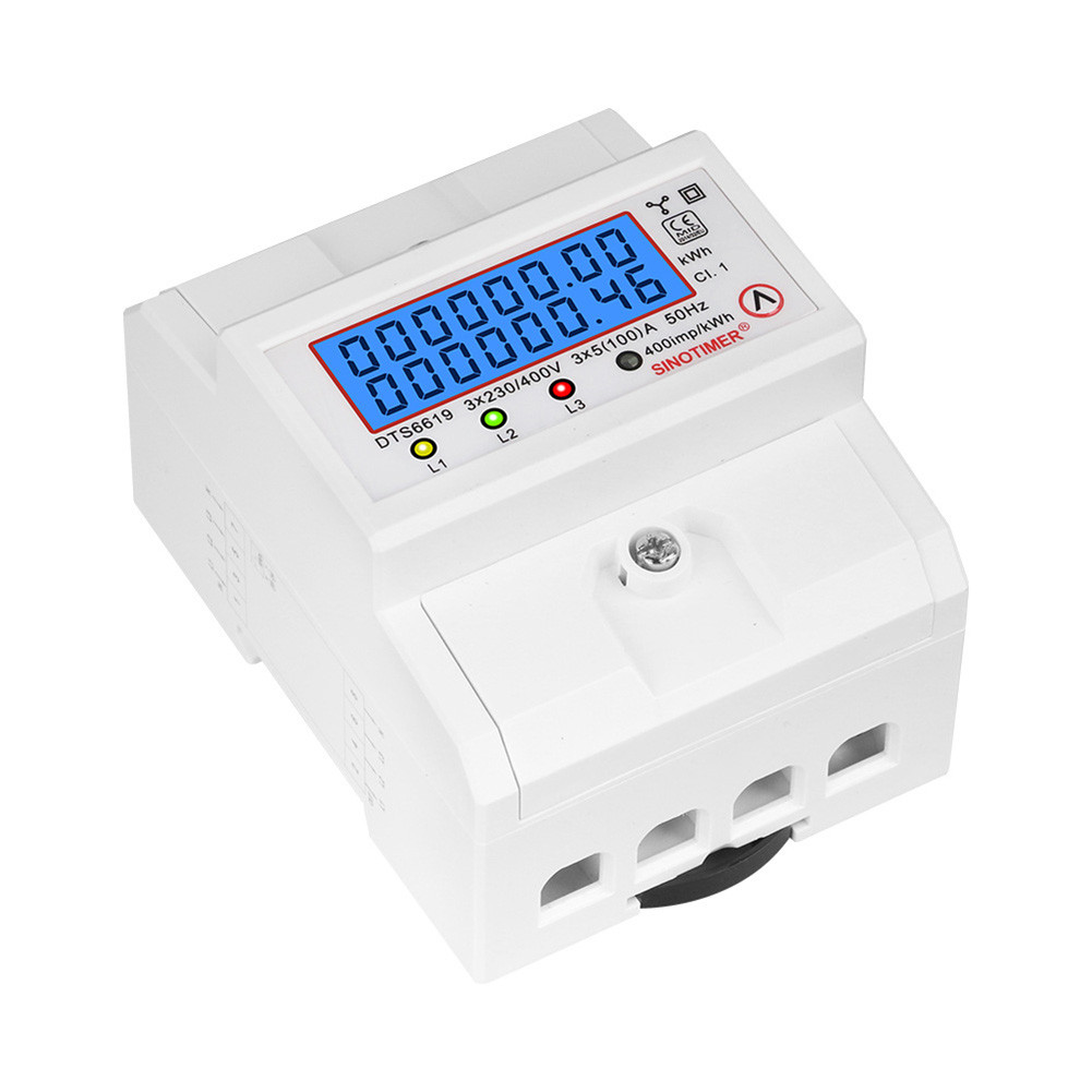 [Redkeev.my] Din Rail 3 Phase 4 Wire Energy Meter AC 380V 100A 50/60Hz Wattmeter KWh Meter ...