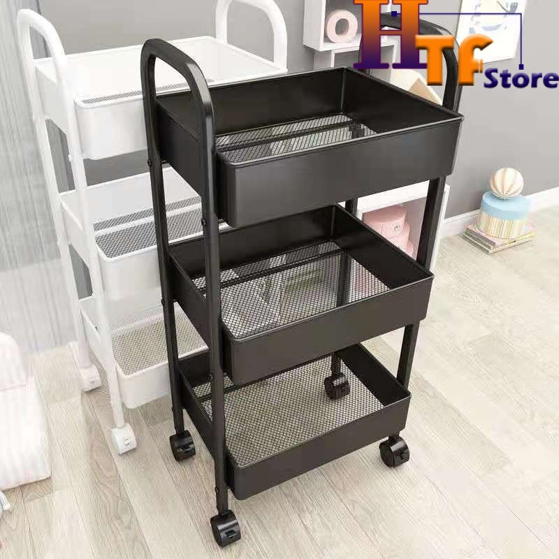 3Tier/Level Multipurpose Storage Rack Trolley Rack with Wheel Kitchens ...