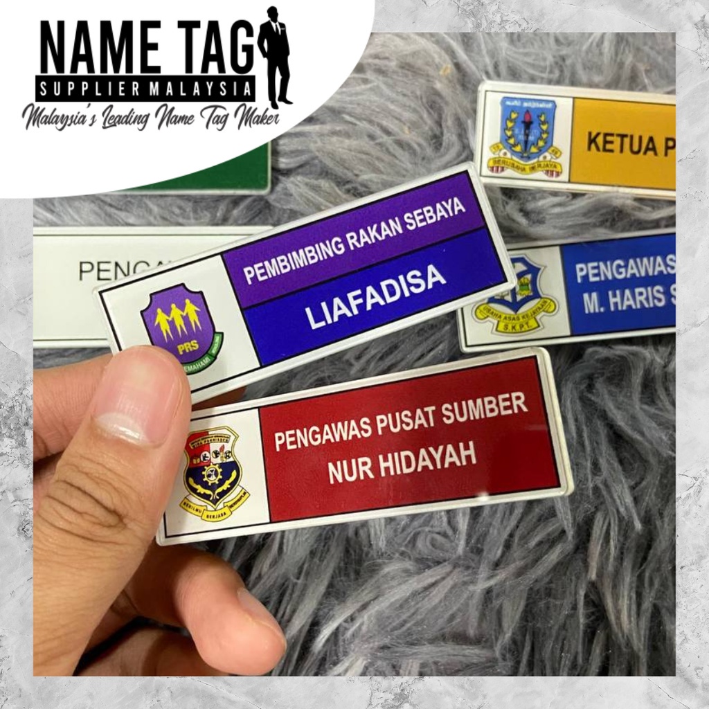Nametag Sekolah Double Acrylic / Double Acrylic Plate Name Tag | Shopee ...