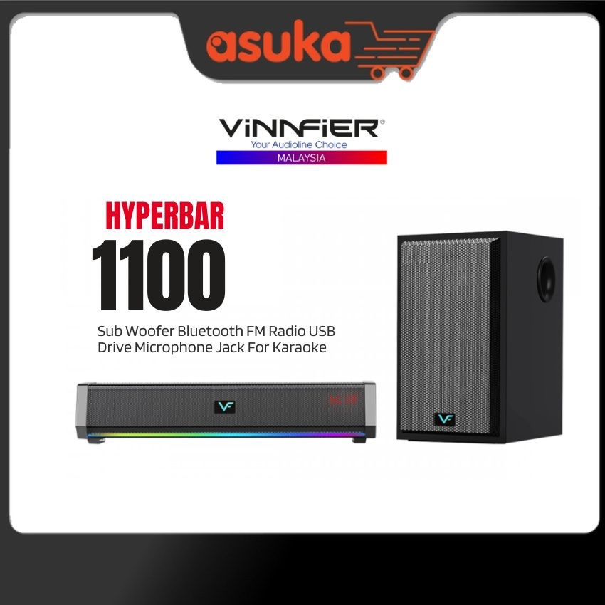 Vinnfier VF Hyperbar 1100 with Sub Woofer Bluetooth FM Radio USB Drive ...