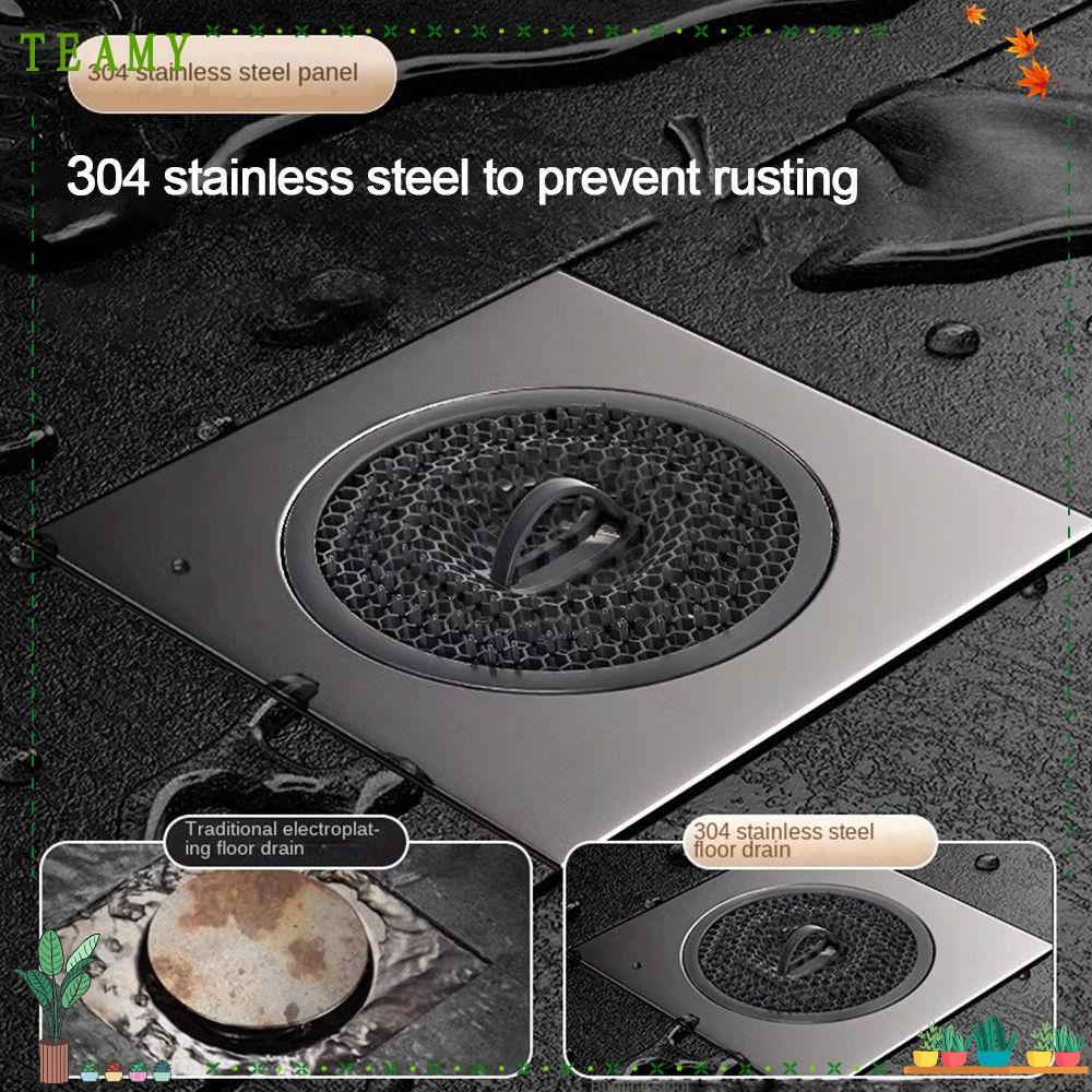 TEAMY Bathroom Floor Drain, large outfall Insect Prevention Drain Cover ...