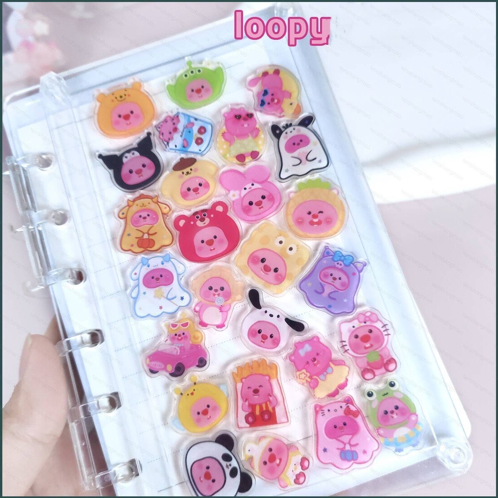 Flip Loopy Clear acrylic shake A5 Notebook A7 loose-leaf notebook DIY ...