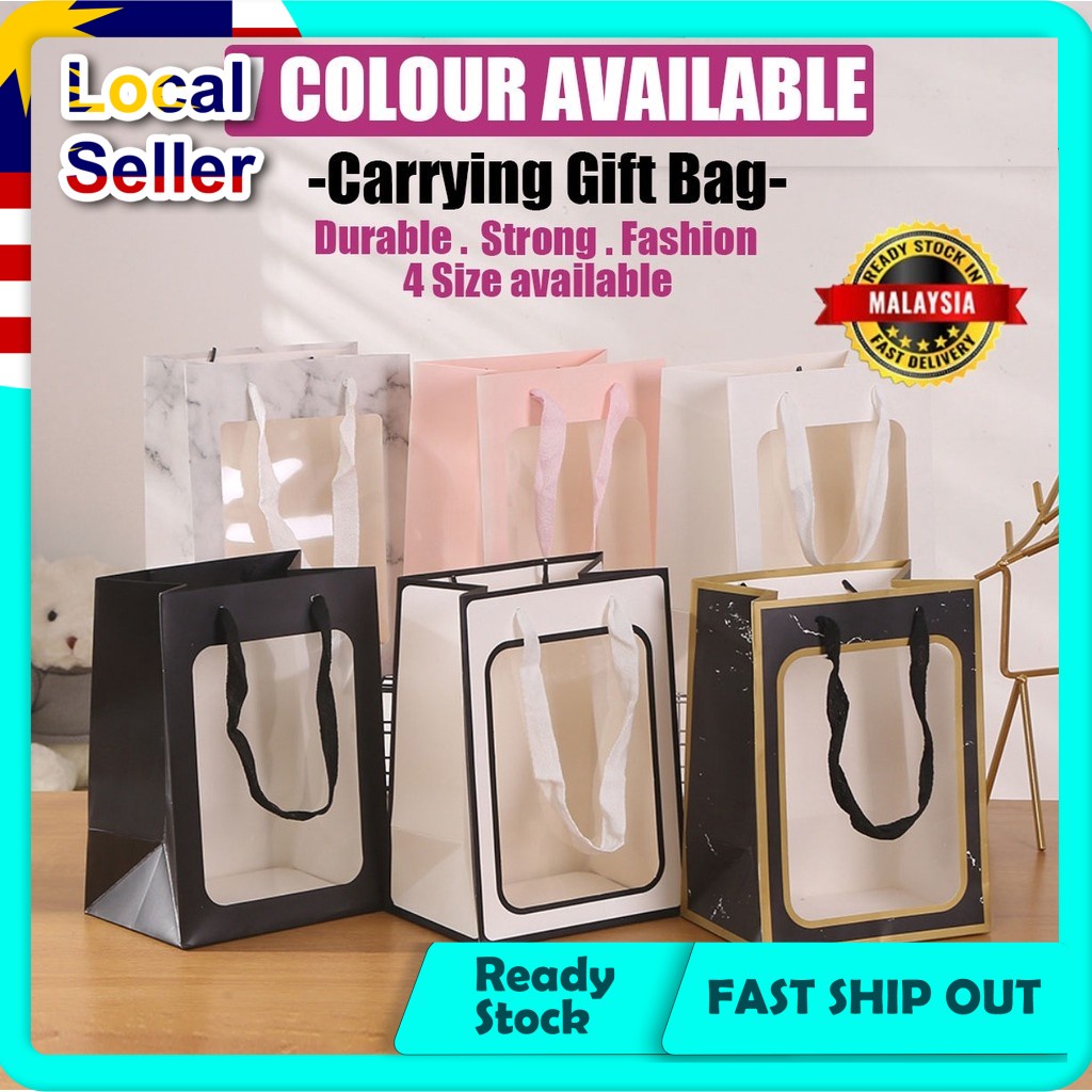 Carrying Gift Bag With Transparent Window for Gift Bouquet Cake ...