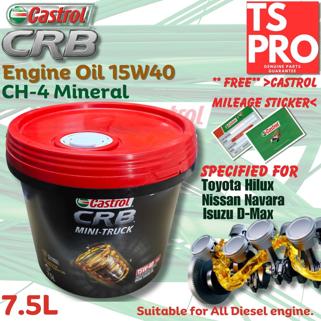 Toyota Hilux Nissan Navara Isuzu D-Max Castrol Genuine Engine Oil 15W40 ...