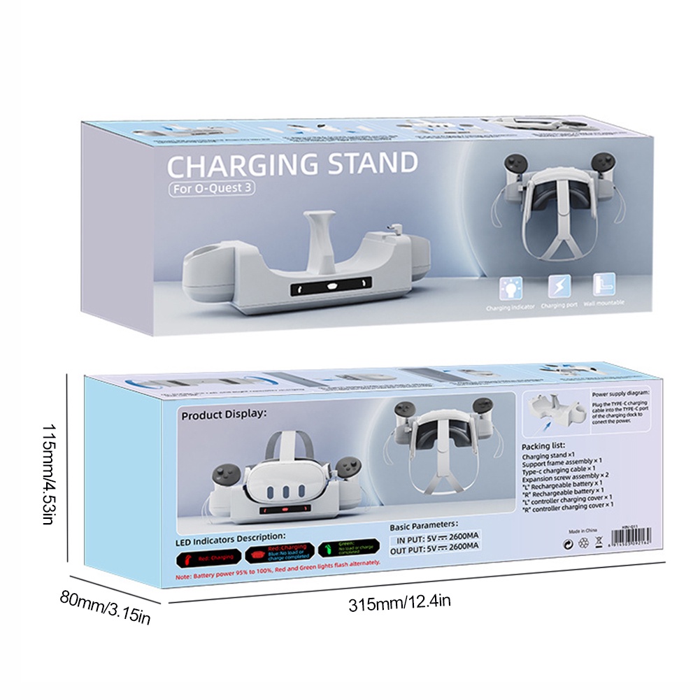 for Quest 3 VR Charging Dock Charge Controllers Headset Simultaneously ...