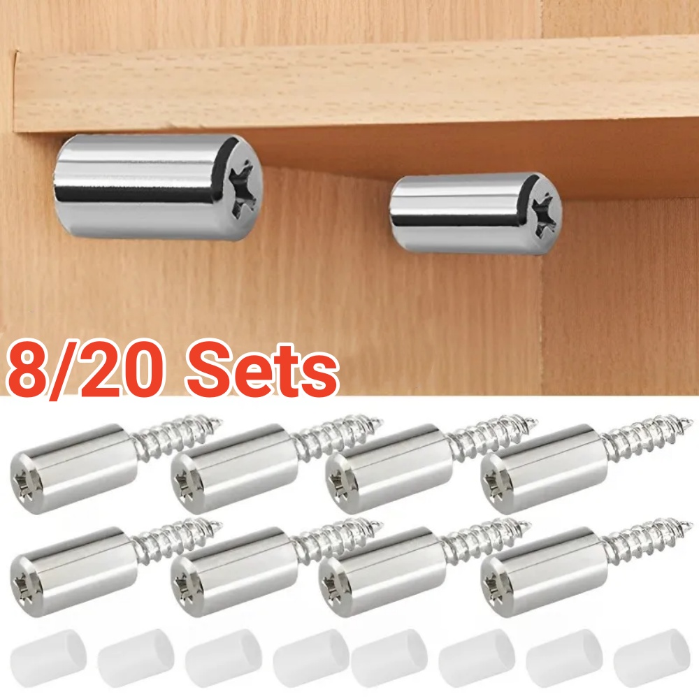 20Sets Self Tapping Screw Layer Plate Holder Wardrobe Storage Rack ...