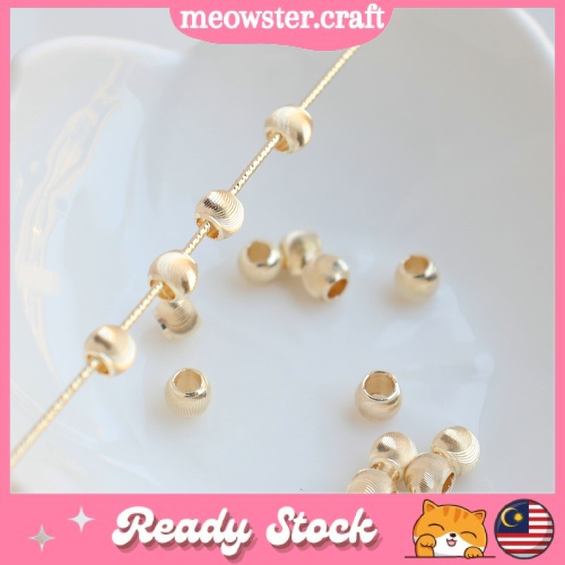 14K Fine Line Beads, Round Charm Spacer Bead, DIY Gold Plated Findings ...