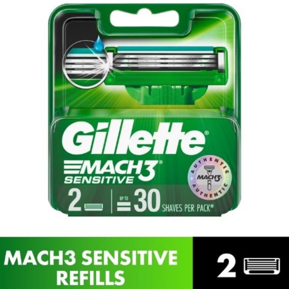Gillette Mach 3 Sensitive ( 2 Catridges ) | Shopee Malaysia