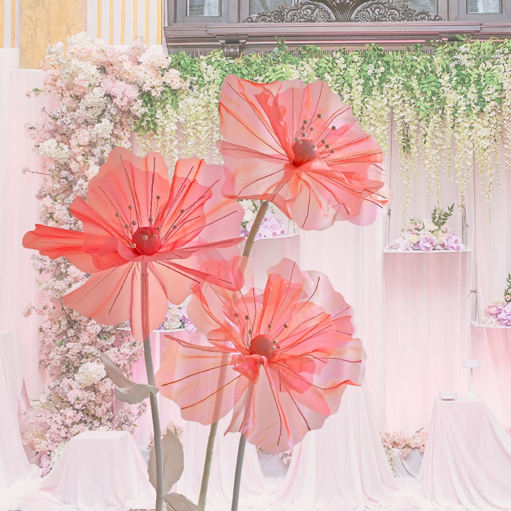 New wedding gauze flower road leading flowers wedding scene stage ...