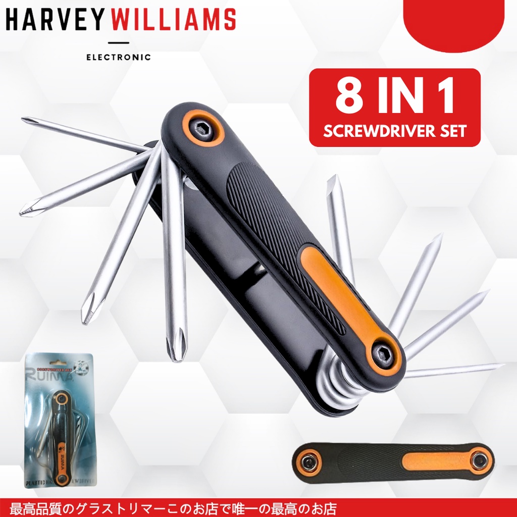8 PCS Multi foldable hex SCREWDRIVER SET Pocket SCREWDRIVER Pemutar ...