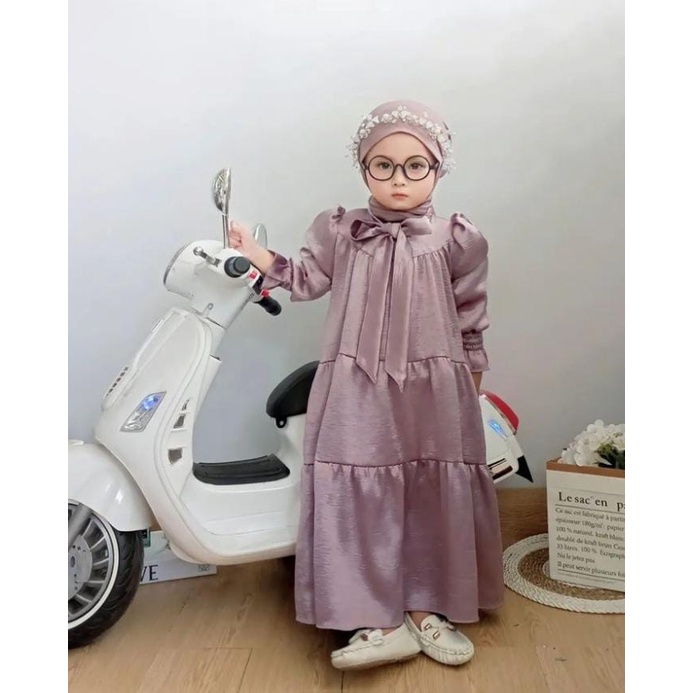 - Hafila Dress Kids Gamis Muslim Girls Matt Shimer Polos Basic Lebaran ...