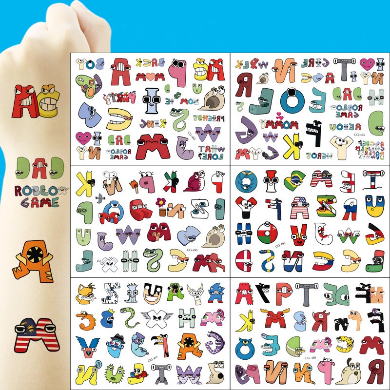 Alphabet Lore Legend of Letters Tattoo Sticker Personality ...
