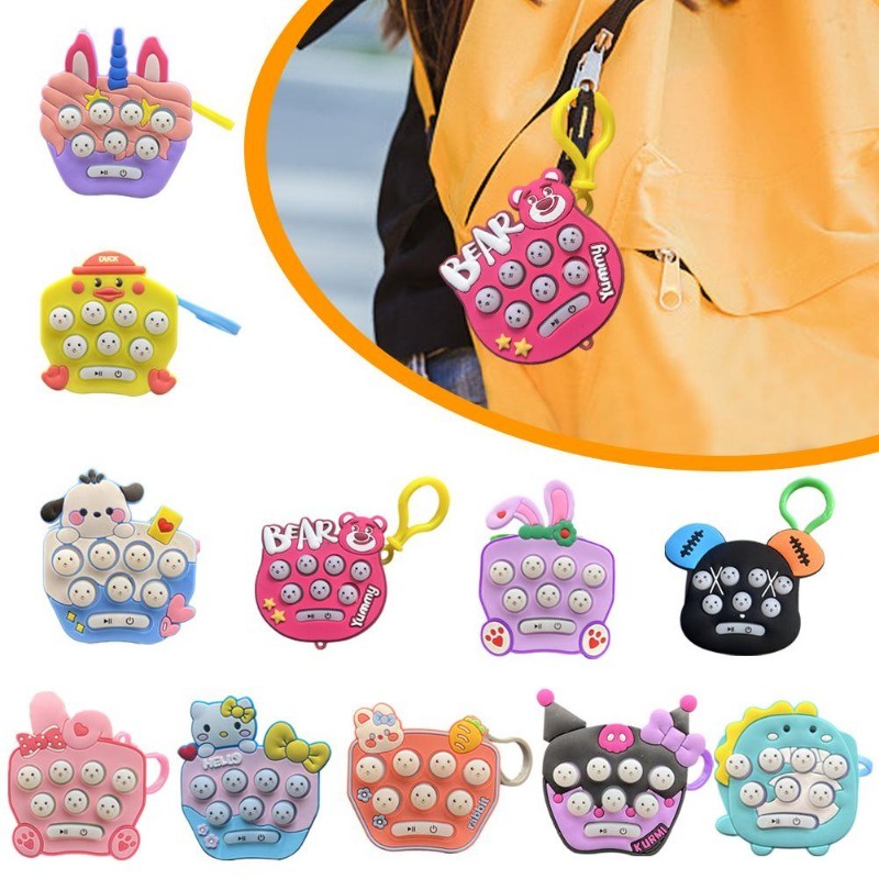 Sanrio Mini Handheld Game Consoles Keychains Kuromi Melody Fun Portable ...