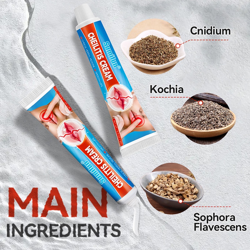 20g Cheilitis Cream Inflammation Labial Herpes Antibacterials Ointment Chapped Lips Wrinkles ...