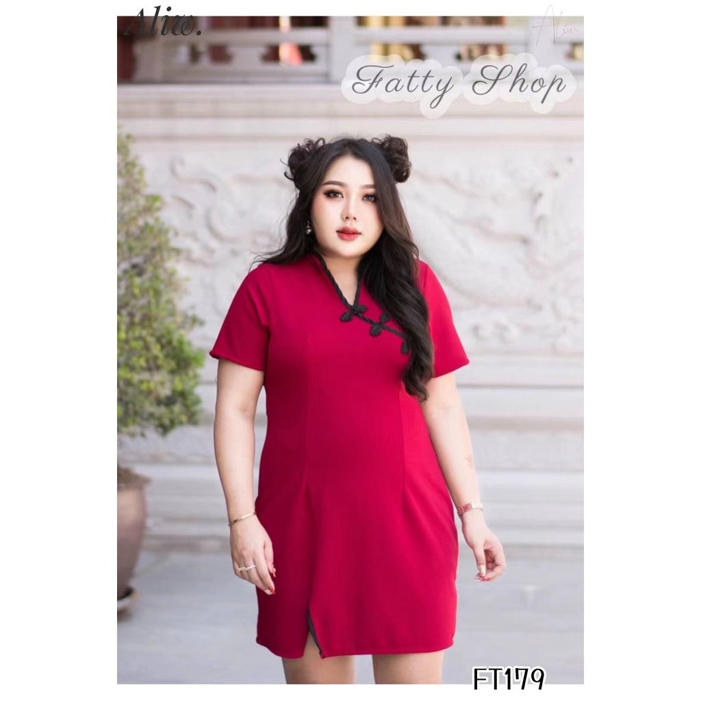 PLUS SIZE CHEONGSAM [CHINESE STYLE LEFT THREE RIBBON CHEONGSAM DRESS ...