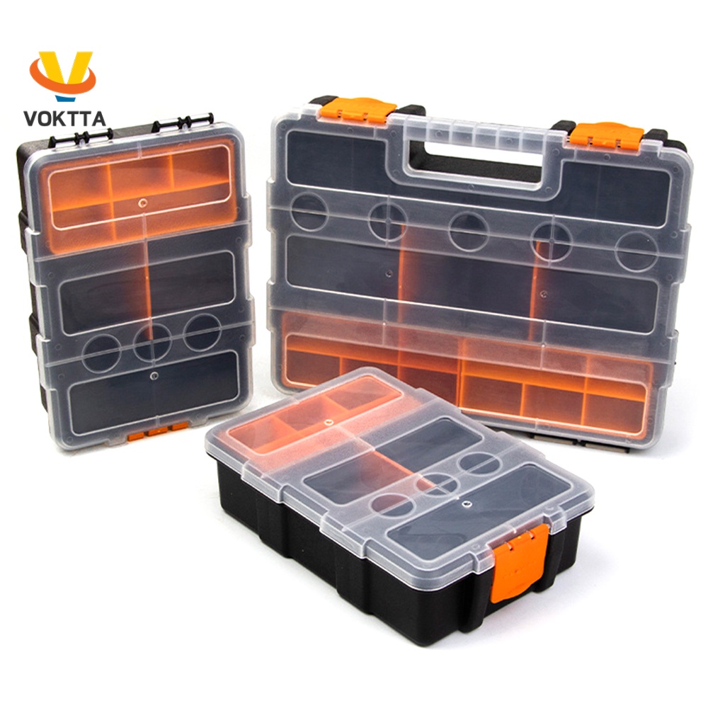 VOKTTA Multi Slots Portable Tool Storage Box Toolbox Container Parts ...