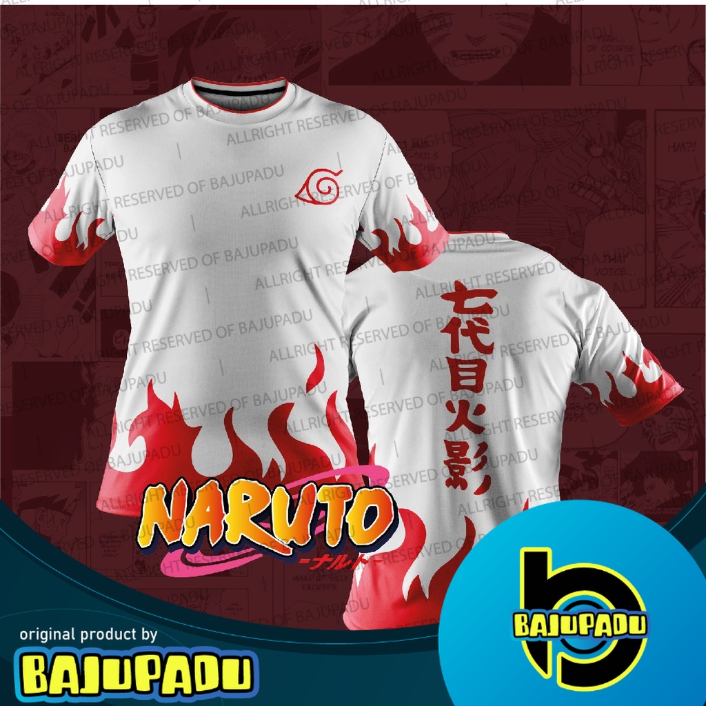 PADU FAZZ NT06 - BAJU UZUMAKI NARUTO HOKAGE WHITE ANIME CLAN COSPLAY ...